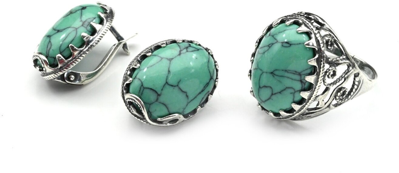 Комплект бижутерии, бирюза