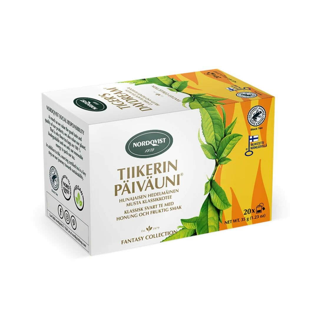 Чай черный Nordqvist мечта тигра, айва, бузина, мед 20 шт. (из Финляндии)