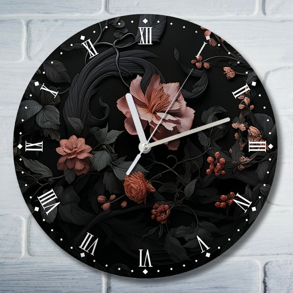 Настенные часы УФ "цветы природа (птицы, милота, готика, эстетика) - 10117"