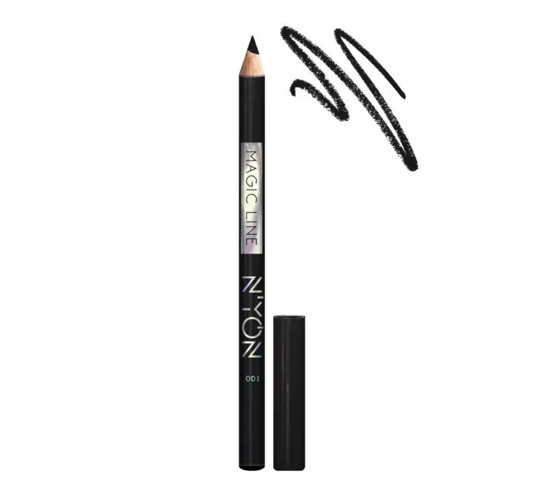 "N`YON Magic Line" - стойкий карандаш для глаз черного цвета, 001 черный