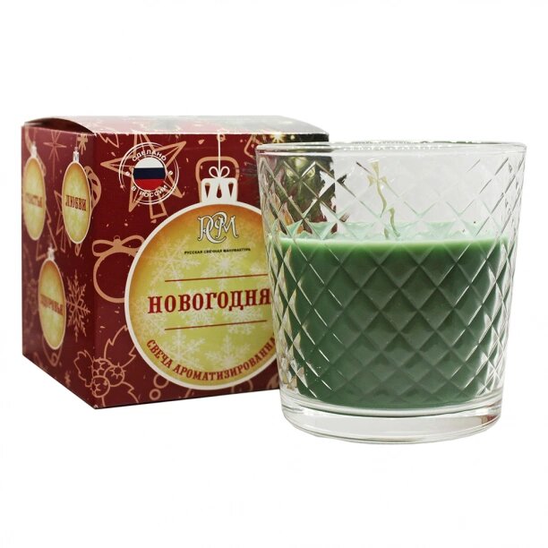 Свеча в стакане Новогодняя 130 гр