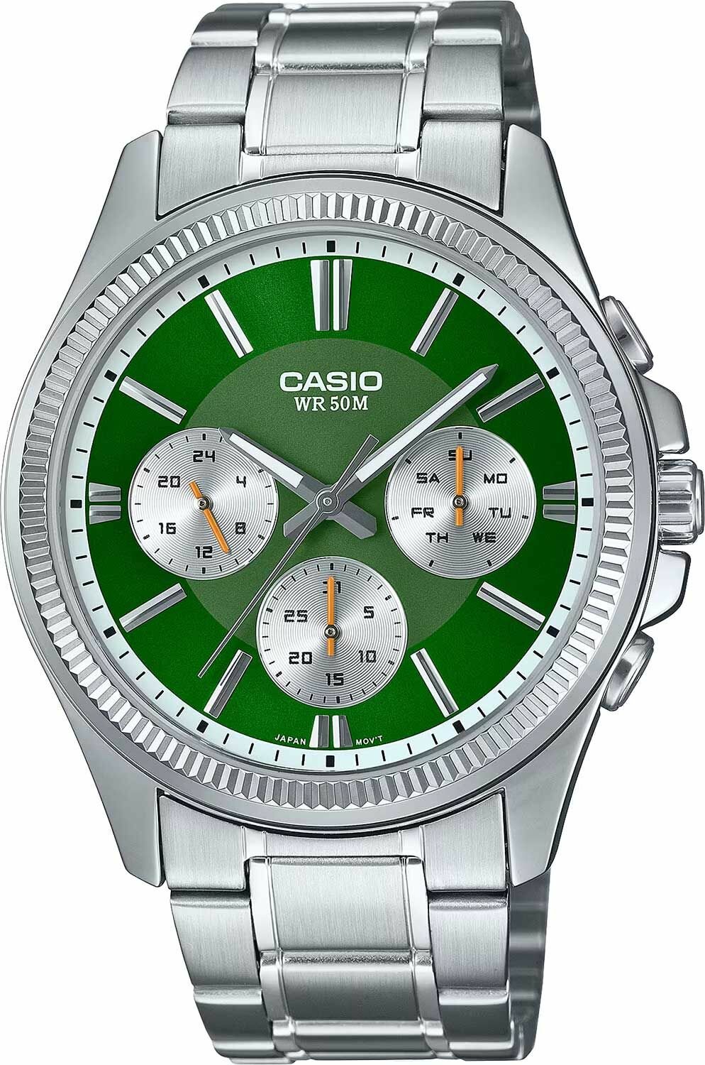 Наручные часы CASIO, зеленый, серебряный