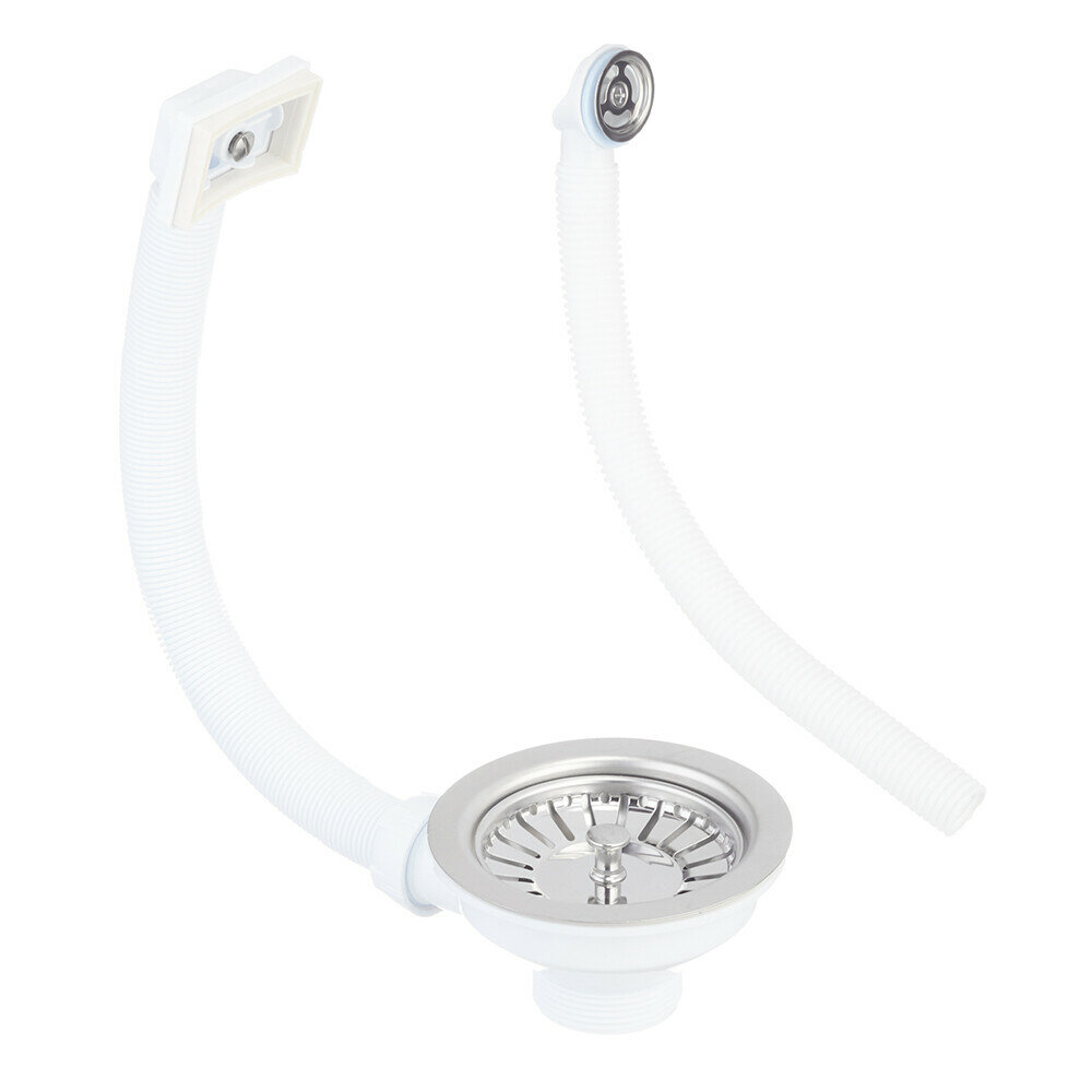 Выпуск для мойки WIRQUIN 30987086 3 1/2" с нержавеющей чашкой D 114 мм и универсальным переливом