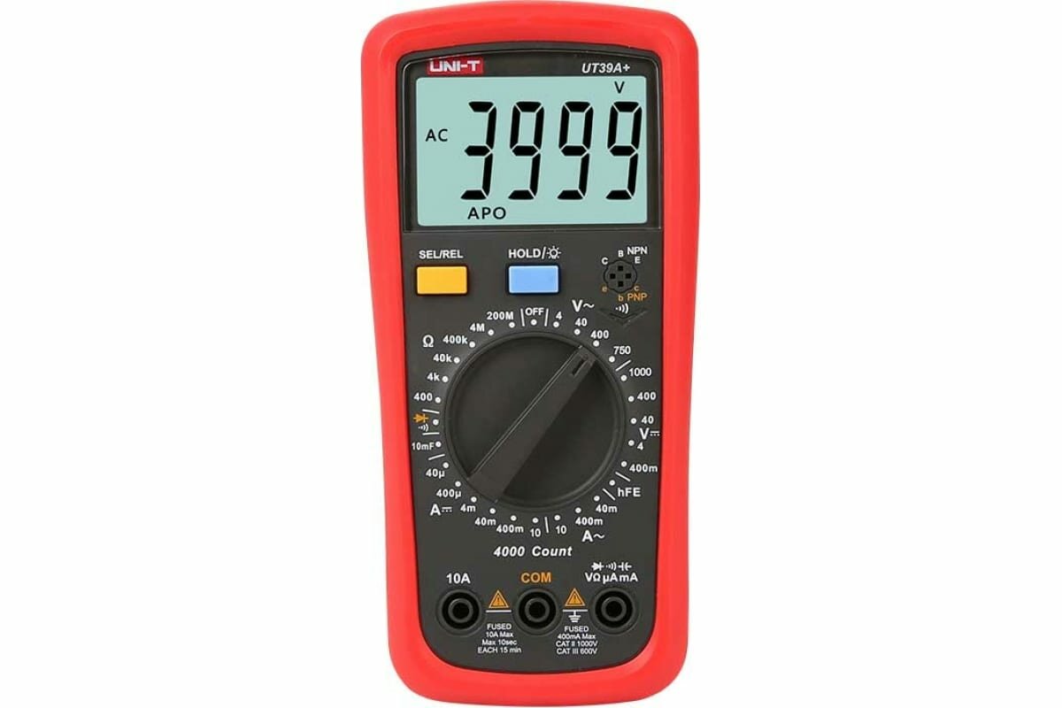 UNI-T UT39A+ цифровой мультиметр для измерения напряжения, тока и сопротивления