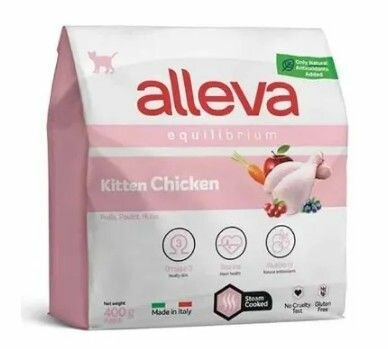 Сухой корм ALLEVA EQUILIBRIUM CHICKEN KITTEN для котят, беременных и кормящих кошек, с курицей, 2 шт по 400 г
