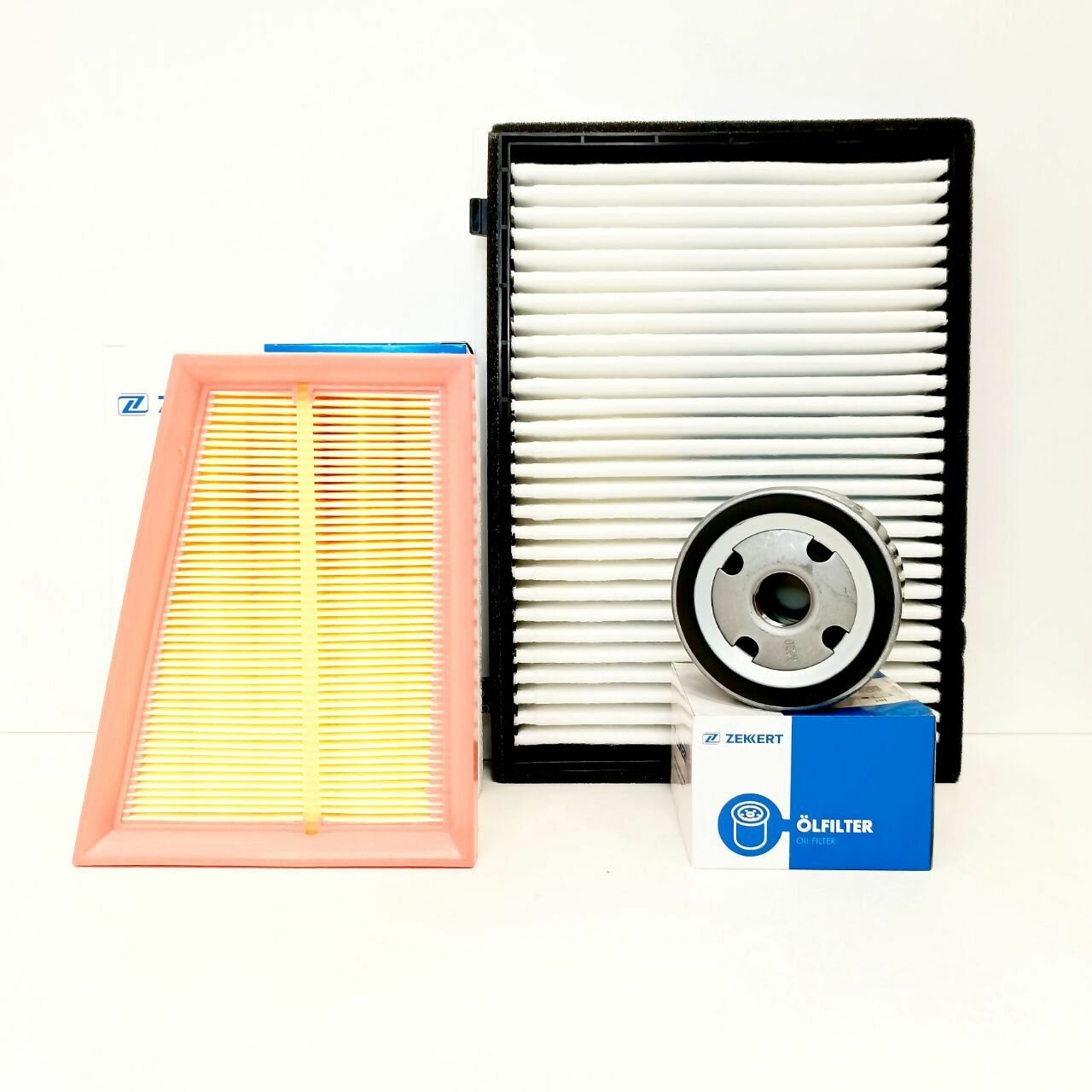 Фильтр воздушный + салонный + масляный комплект для Ниссан Альмера Г15 (Nissan Almera G15) ZEKKERT
