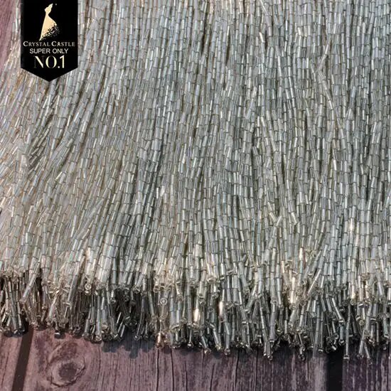 Бахрома хрустальная Crystal Castle, серебряная, 15см x 1 Yard, C334