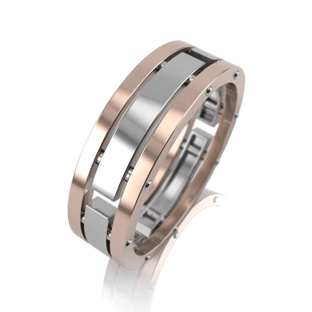 Кольцо обручальное GRAF КОЛЬЦОВ, комбинированное золото, 585 проба