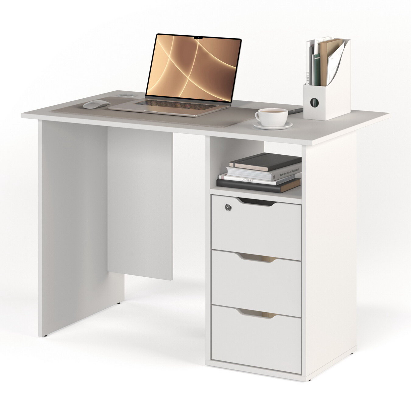 Стол письменный БАНГА-53 правый Белый