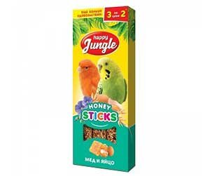 Палочки для птиц Happy Jungle мед и яйцо 90г 3шт j206