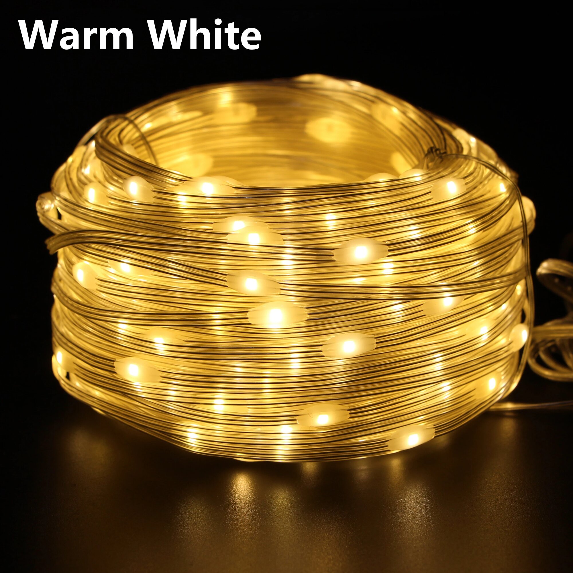 LED гирлянда 100 м, теплый белый, 800 LED