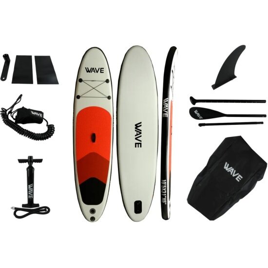 Сапборд для плавания Funwater Wave 320 х 78 х 15 см, белый/красный