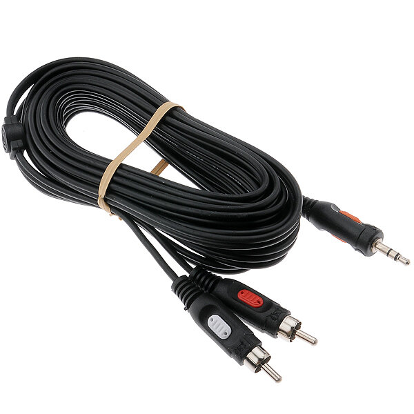 Шнур 41032/46032 jack 3,5 мм (штекер) - 2хRCA (штекер) 5 м (Vivanco) (2 шт. в комплекте)