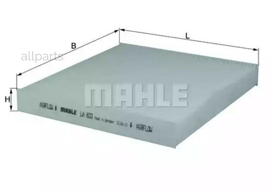 MAHLE LA833 Mahle Фильтр салонный LA 833