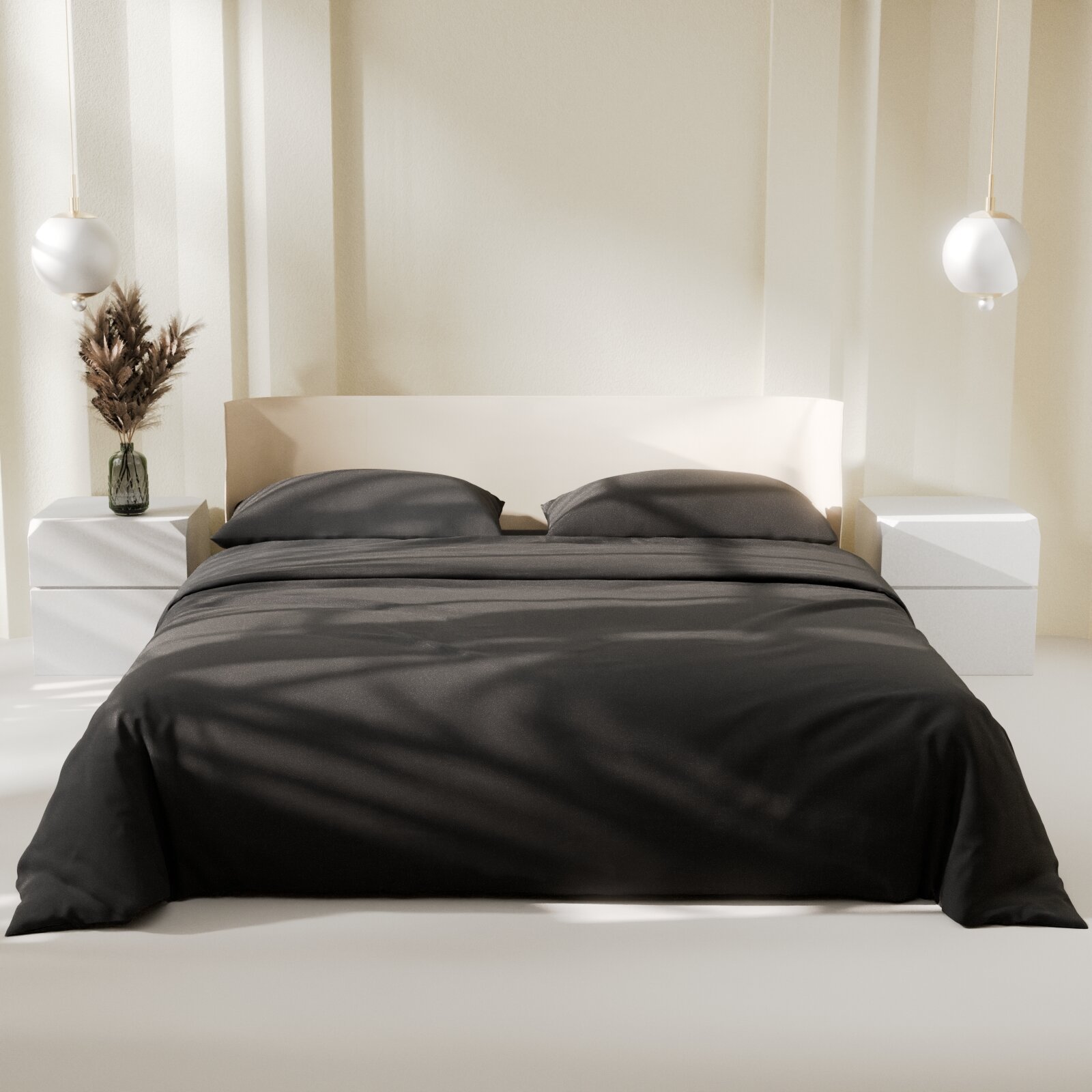 Постельное бельё Этель Евро Black night 200х215, 220х240, 50х70-2 шт, 100% хлопок, поплин 125г/м2