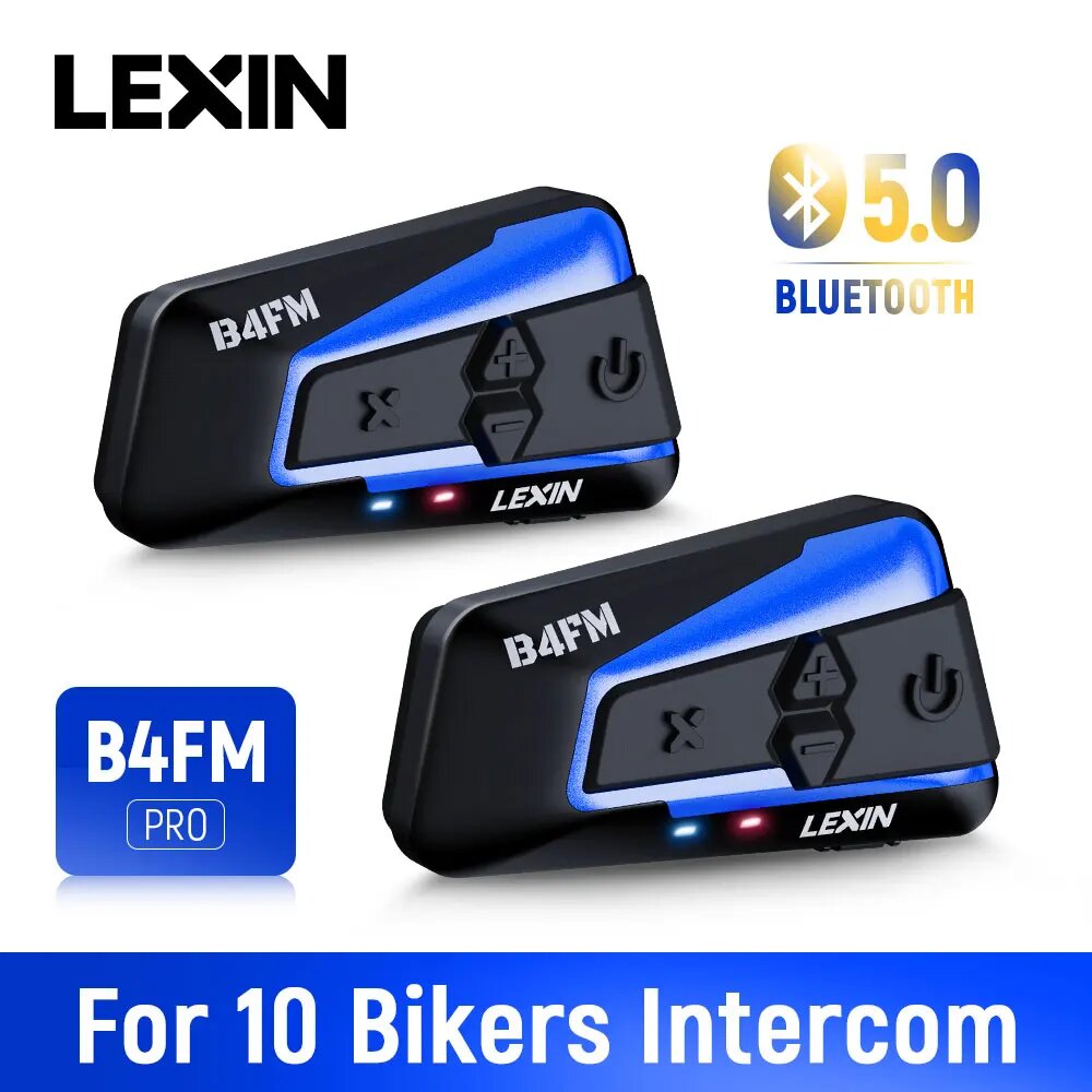 Lexin 2шт. B4FM BT Мотогарнитура для Мотошлема Bluetooth Интерком для 4 Гонщика FM B4FM-X