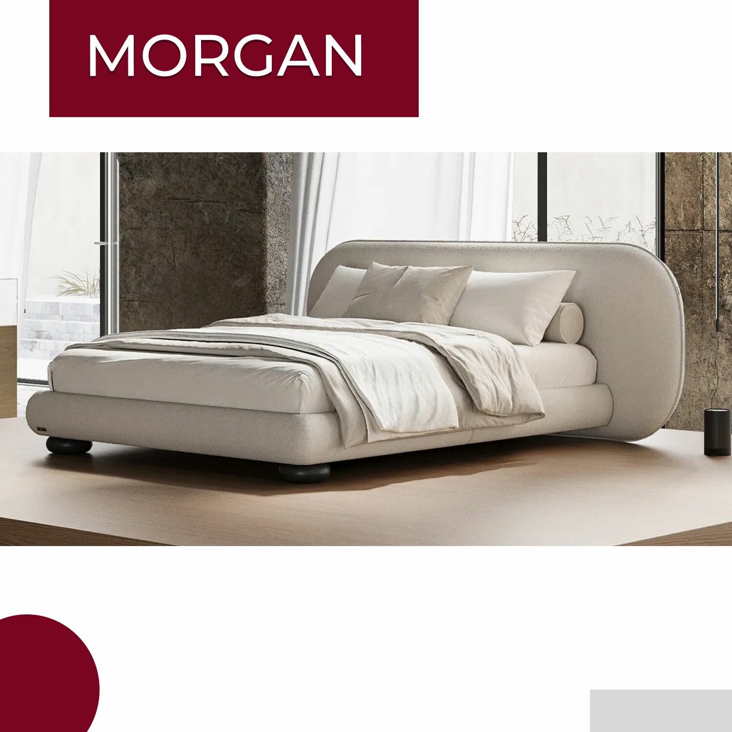 Двуспальная кровать Morgan 140х200 Букле бирюзовый Coco 761