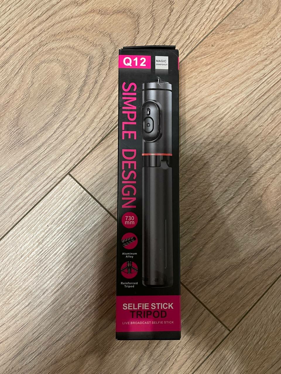 Селфи-палка "Q12" для селфи, черного цвета
