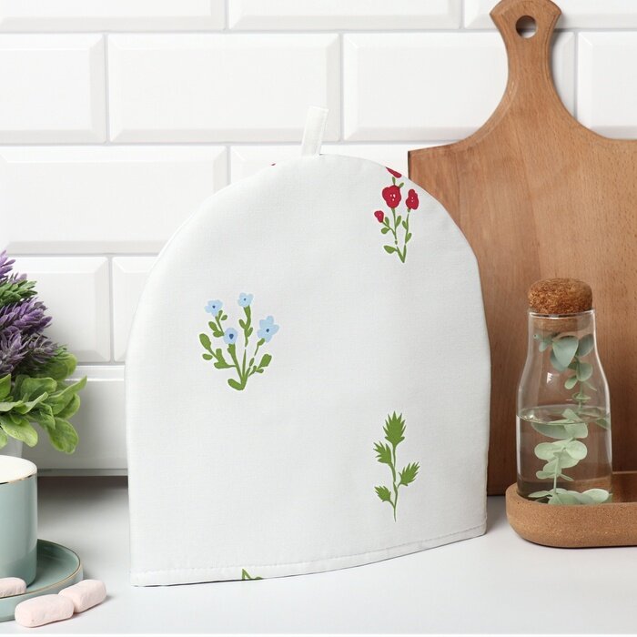 Этель Грелка на чайник Этель «Цветочек» 28×28 см, саржа 190 г/м², 100% хлопок