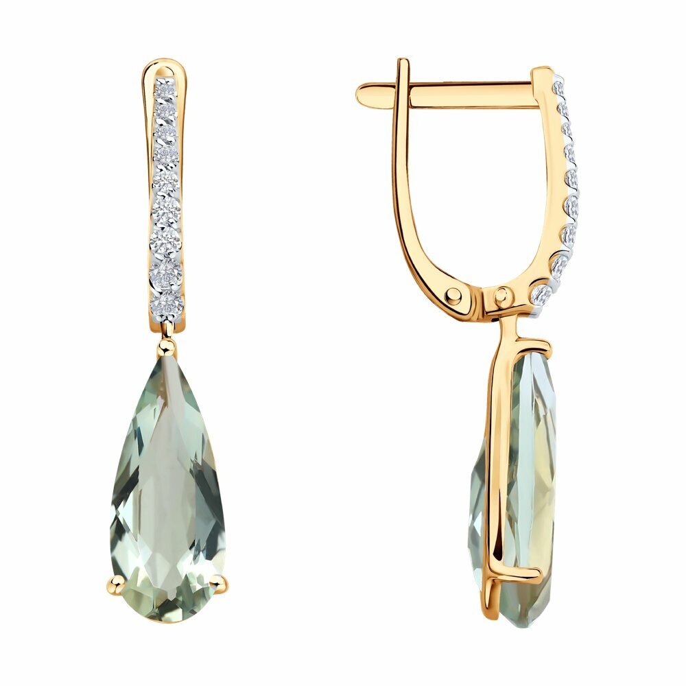 Серьги, красное золото, 585 проба