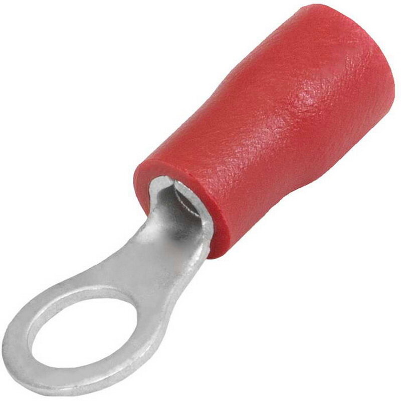 Наконечник кольцевой изолированный 1.25-4, 19 А, 22-16 AWG, красный, латунь луженая