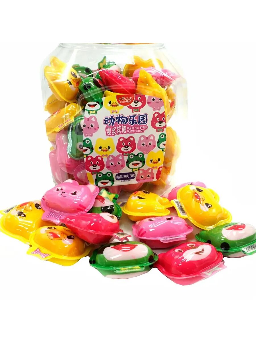 Жевательный мармелад с фруктовым джемом Зверята 18 г * 50 шт