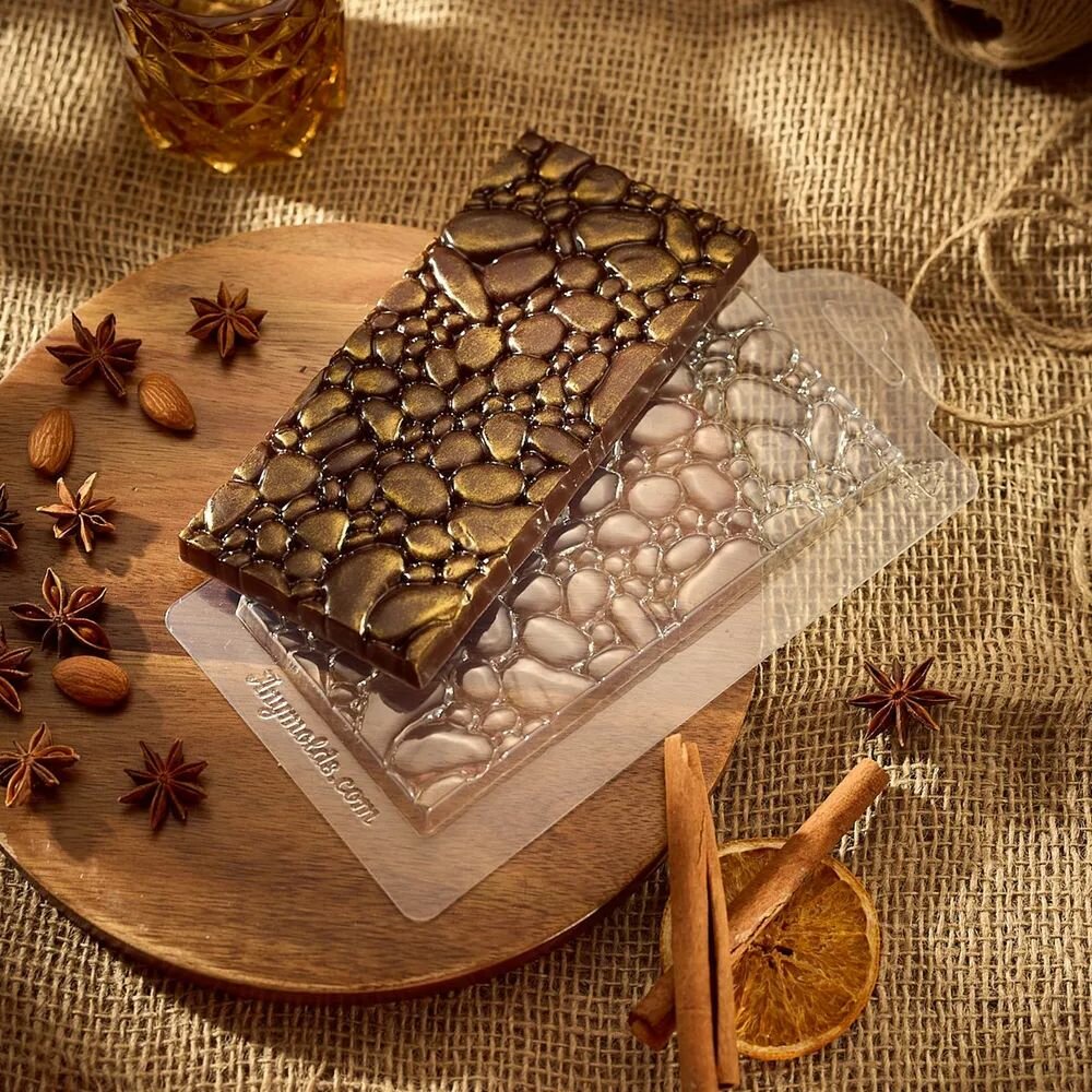 Формочка для мыла, шоколада, мармелада: Галька морская плитка шоколада, форма пластиковая Молд из толстого пластика