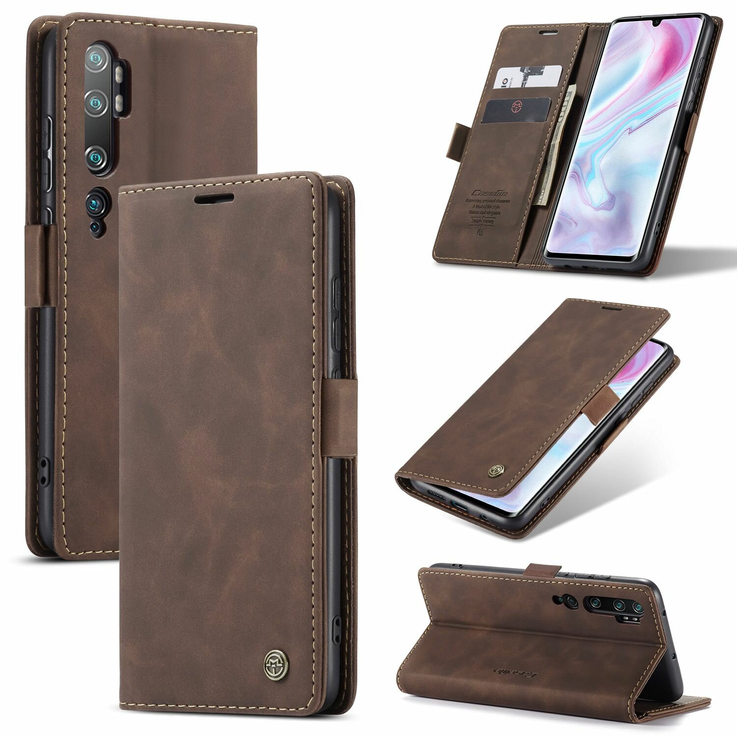Кожаный чехол MyPads для Xiaomi Mi Note 10 / Note 10 Pro / CC9ro с визитницей