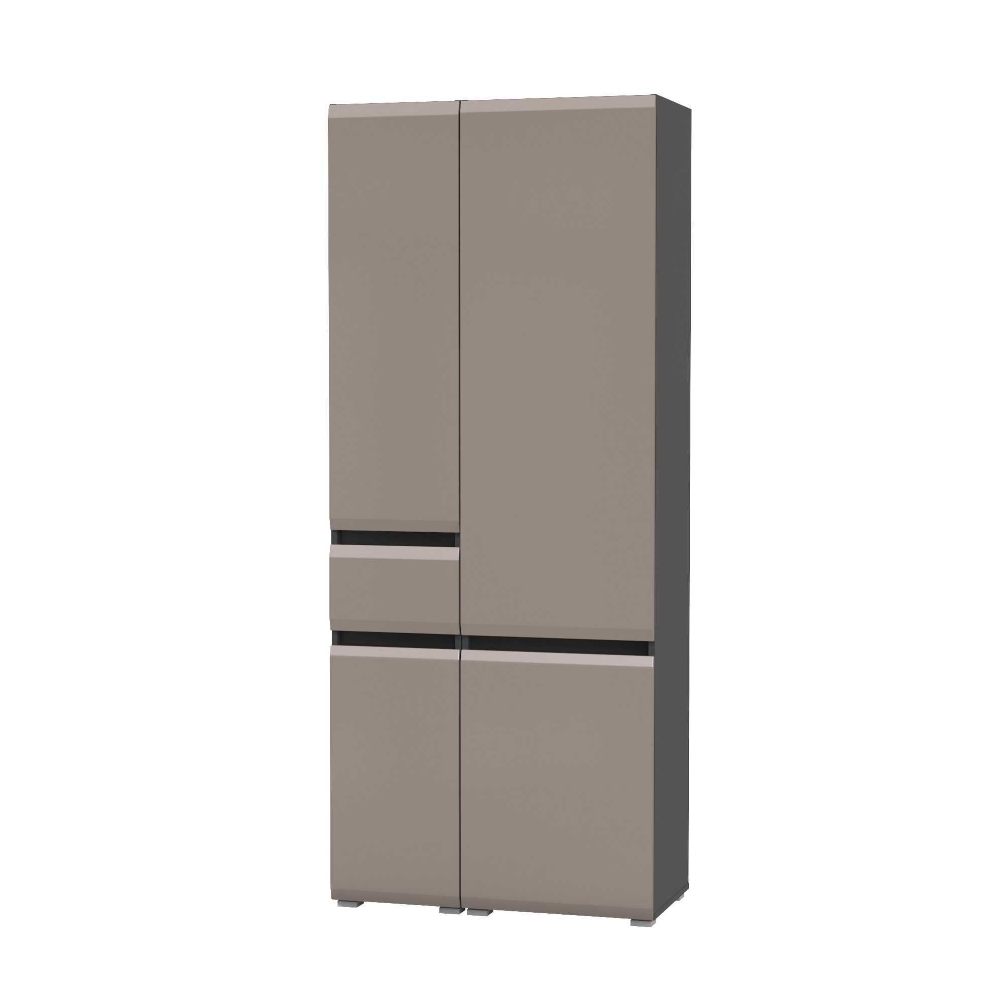 Шкаф с ящиком и шкаф в гостиную Моби Сидней, цвет антрацит/веллюто капучино, 85х41,3х205,2 см.