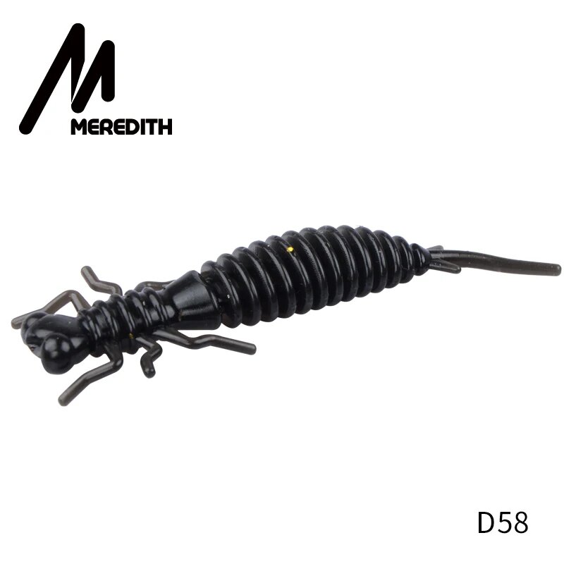 MEREDITH Larva Силиконовые приманки 50 мм, 62 мм, 85 мм Черный, 50mm 10pcs, D58