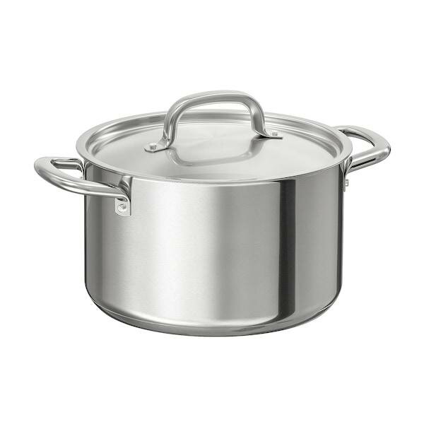IKEA 365+ 604.842.50 Кастрюля с крышкой 5,0 л. нерж. сталь