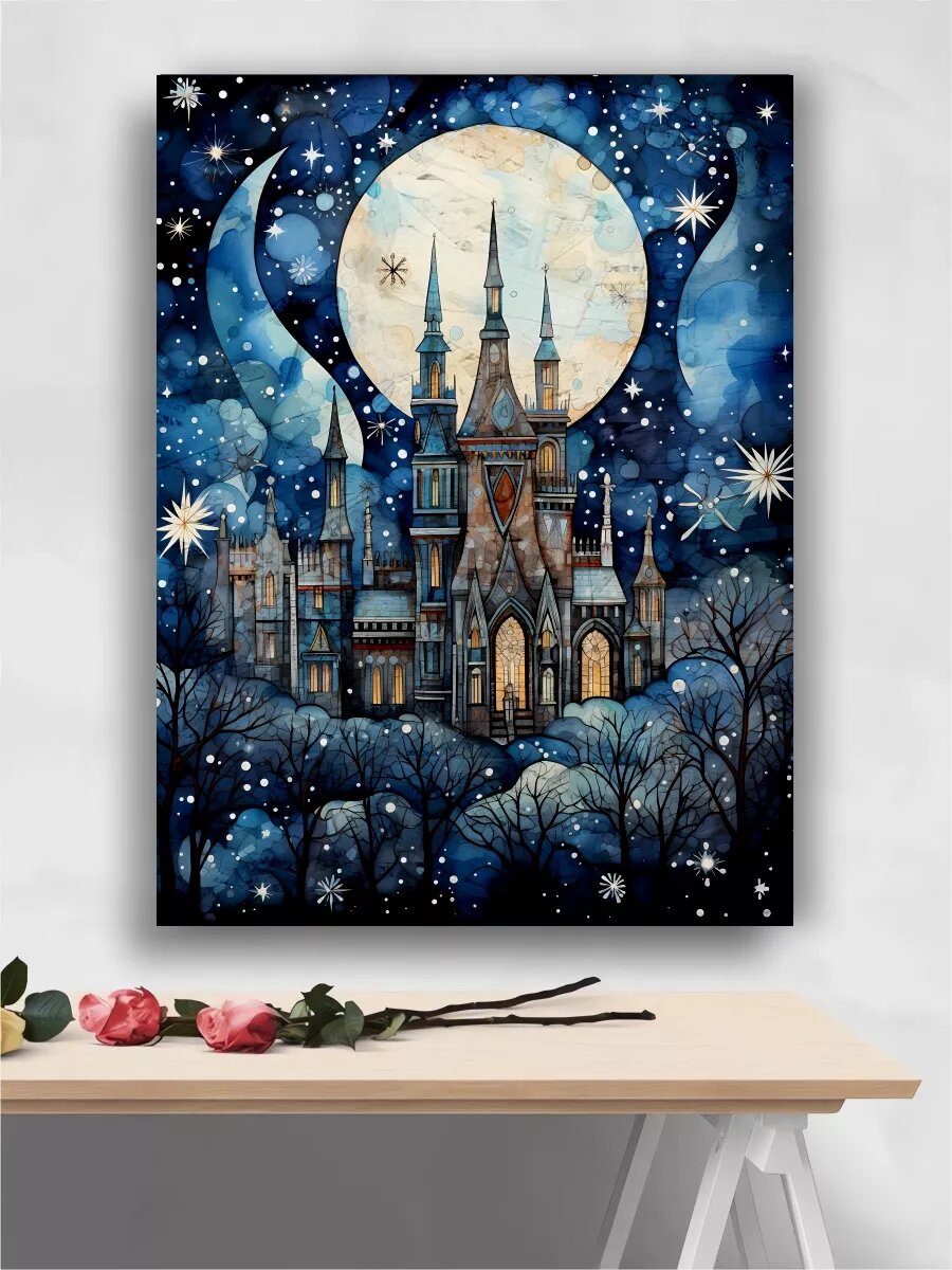 Картина на дереве OSB "Сказочный замок"