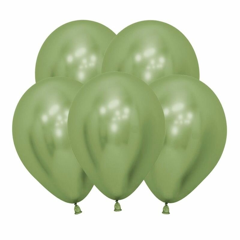 Шар воздушный Sempertex латексный Рефлекс Лайм Зеркальный, Reflex Lime Green, 50 шт