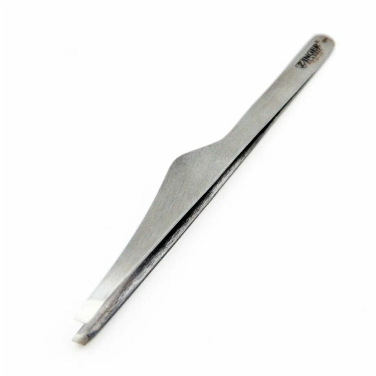 Пинцет Zinger скошенный, нержавеющая сталь, коррекция бровей