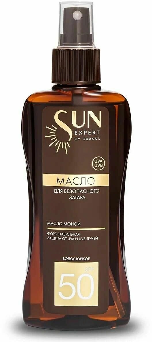 Масло для загара KRASSA "Sun Expert", для безопасного, SPF 50, 180 мл