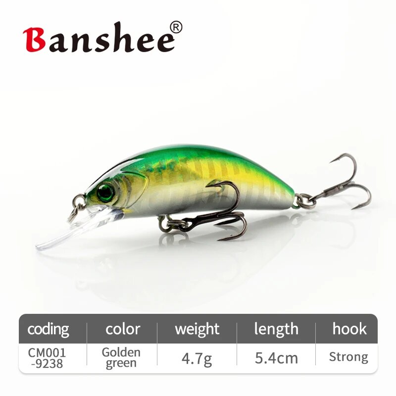 Banshee Crank Minnow, 5.4cm, 4.7g, Golden green