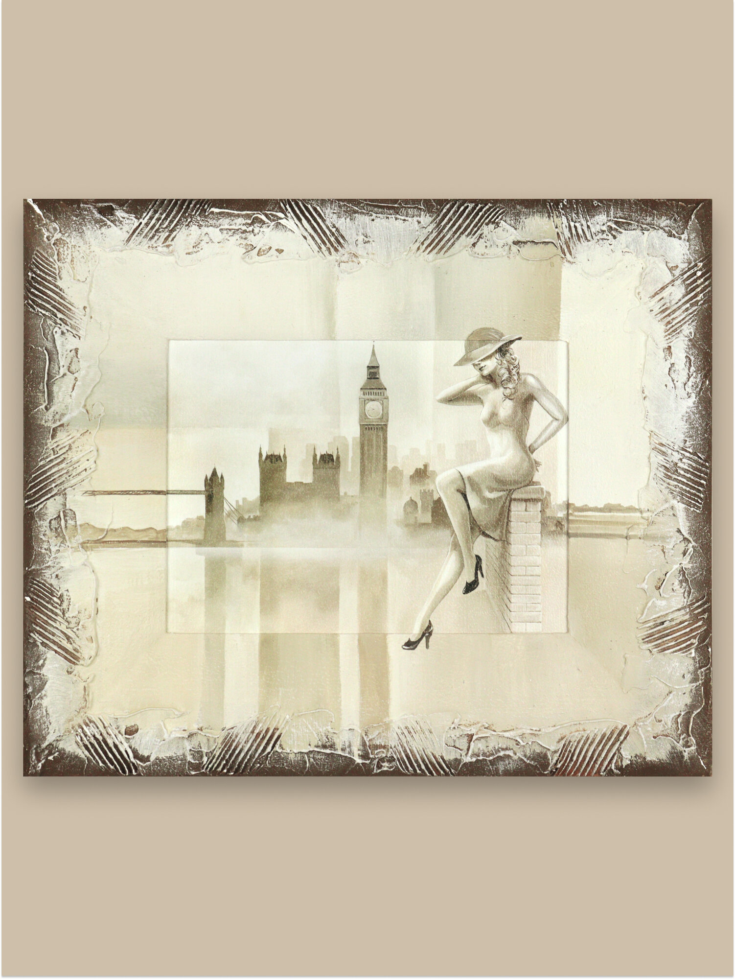 Картина настенное панно для прихожей в рамке 15х20 Лондон Биг-Бен