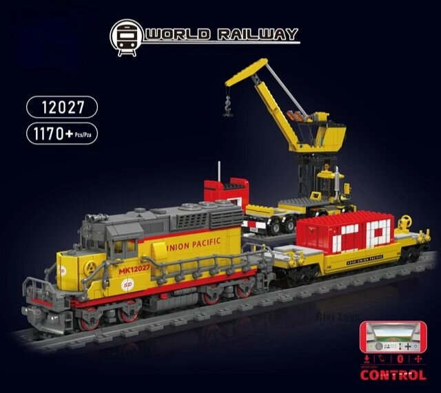 Конструктор Mould King 12027/на 1170деталей, тепловоз на Д/У