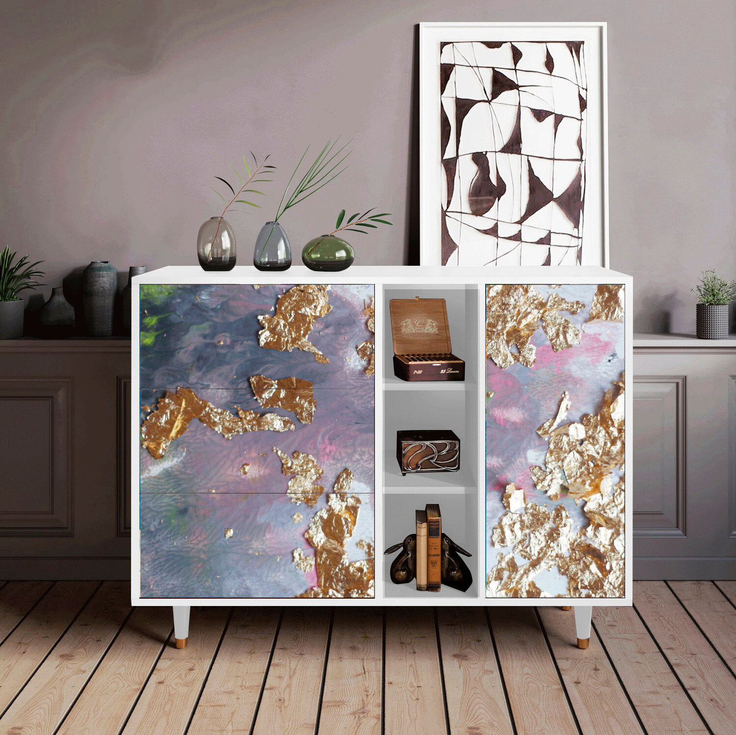 Комод - STORYZ - BS2 Planet Earth, Разер - 125 x 97 x 48 см , Цвет корпуса - Белый