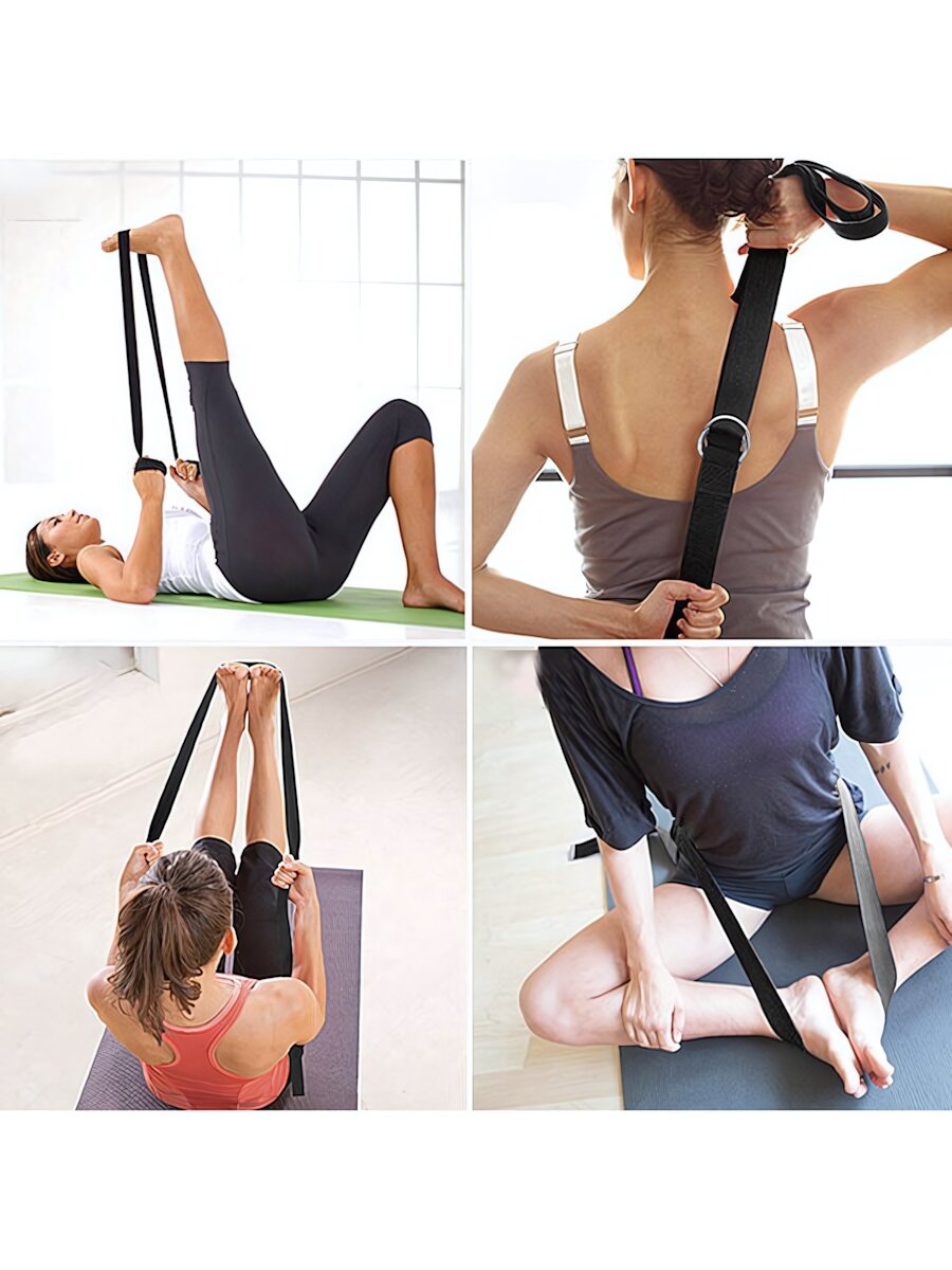 Ремень для йоги 'Sportage' 180х4см, розовый, полиэстер, с металлическим кольцом