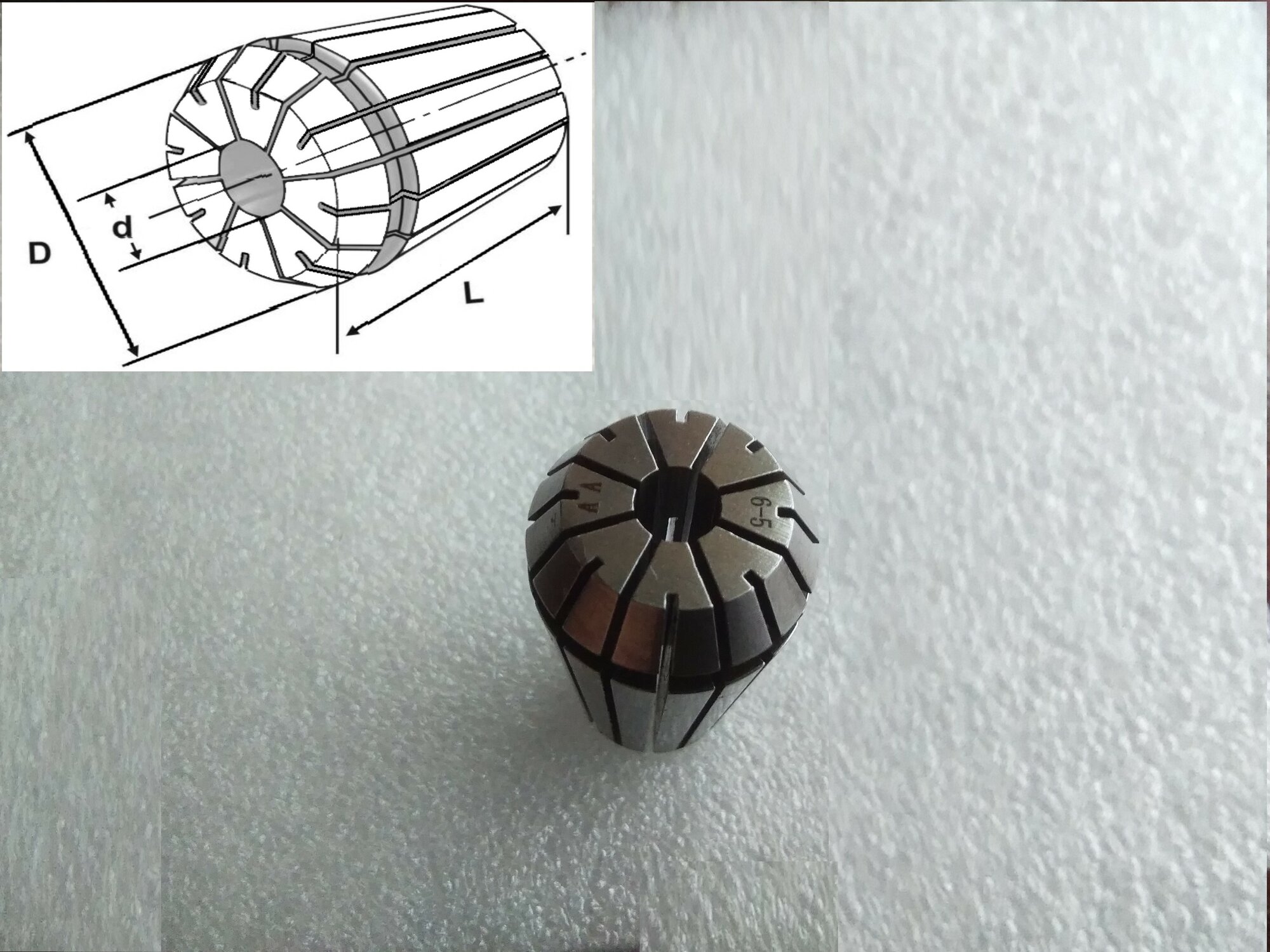 Цанга ER20-6-5, D-20 / d-6-5 / L-32 AA series для ЧПУ станка