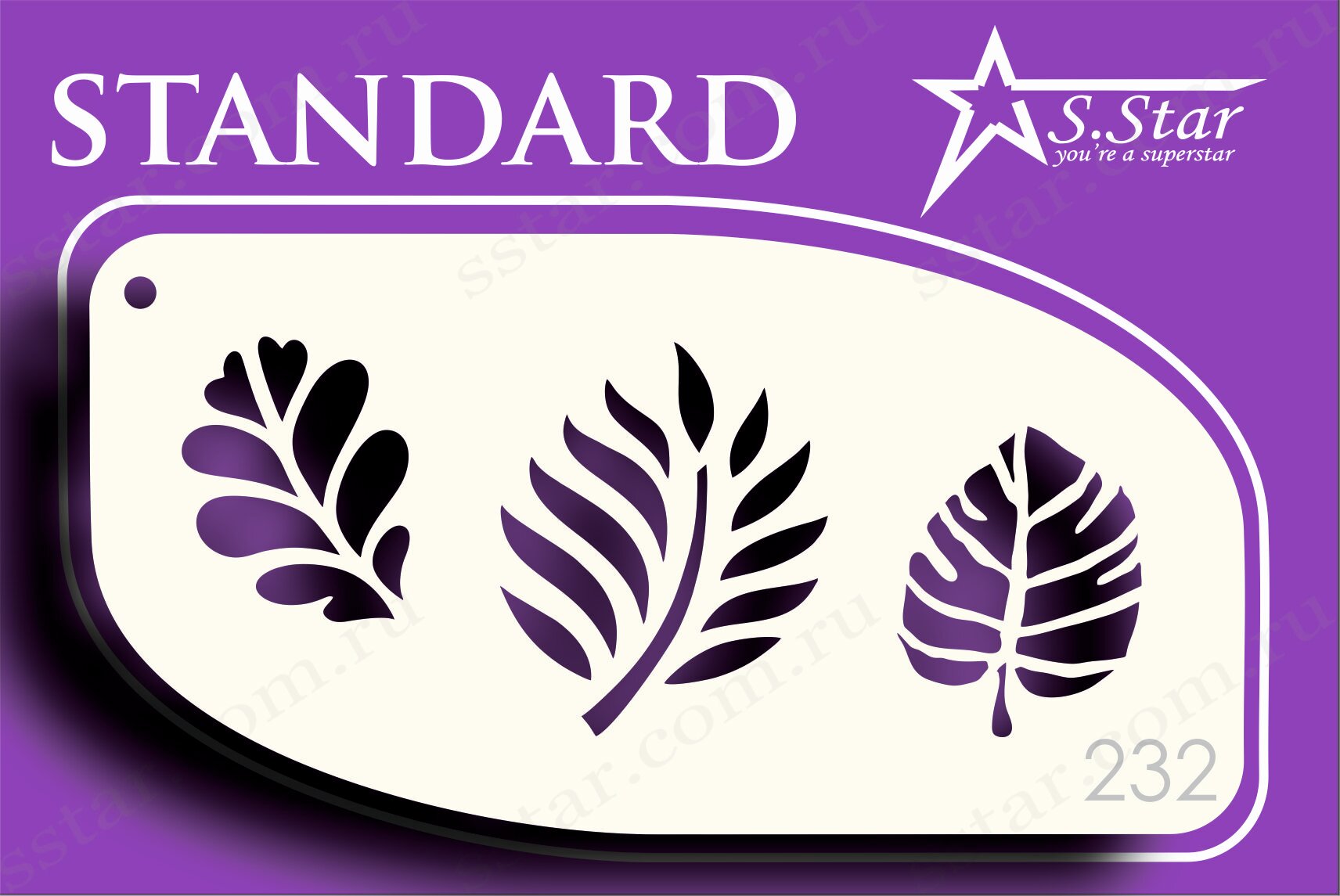 Трафарет для аквагрима постоянного пользования листья