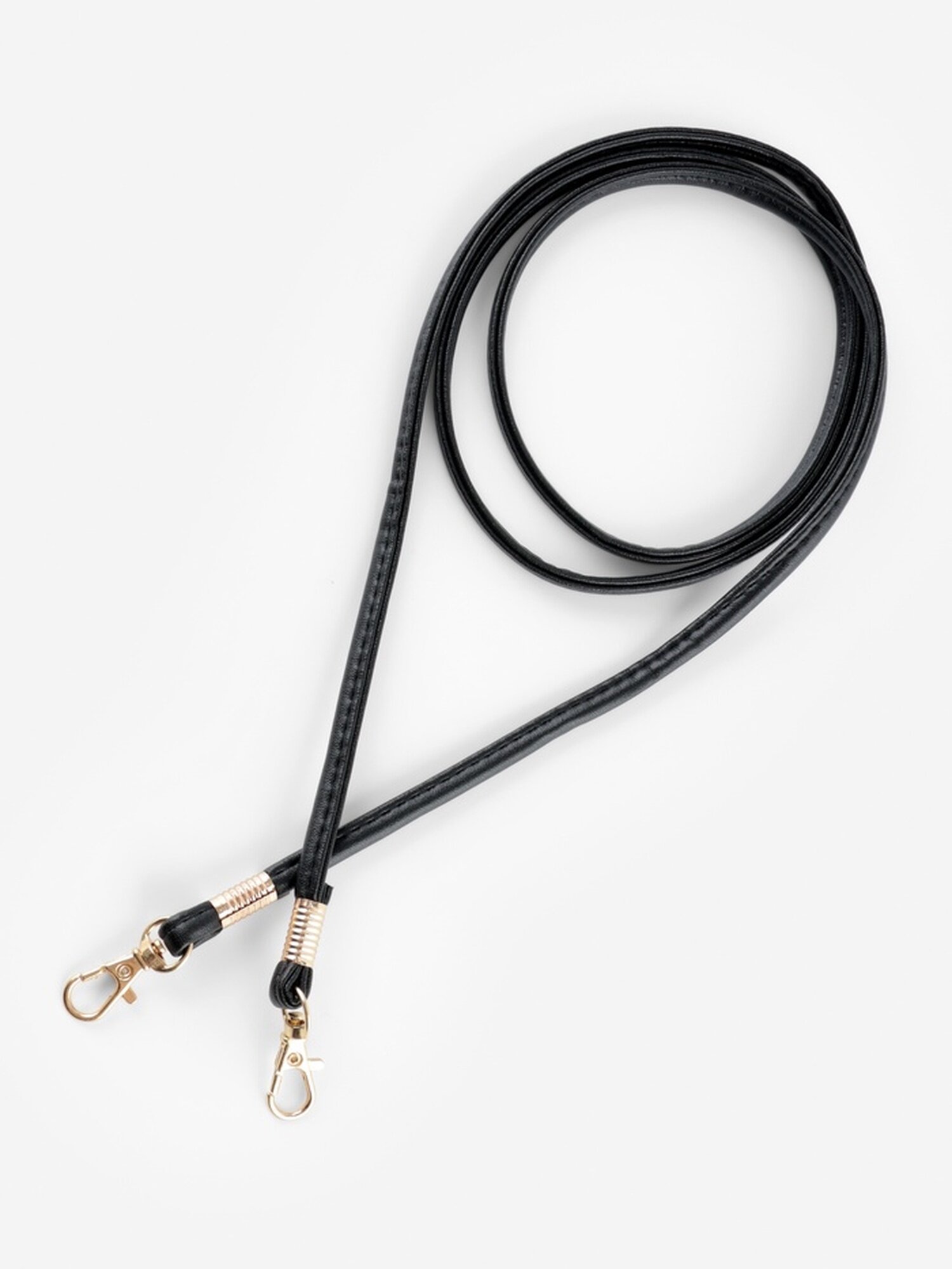 Ручка-шнурок для сумки, с карабинами, 120 × 0,6 см, цвет чёрный
