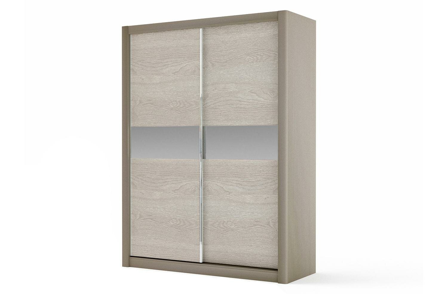 Шкаф-купе для одежды 2-дверный SBK HOME Лацио, 175,2х230х63 см, cерый, серебро