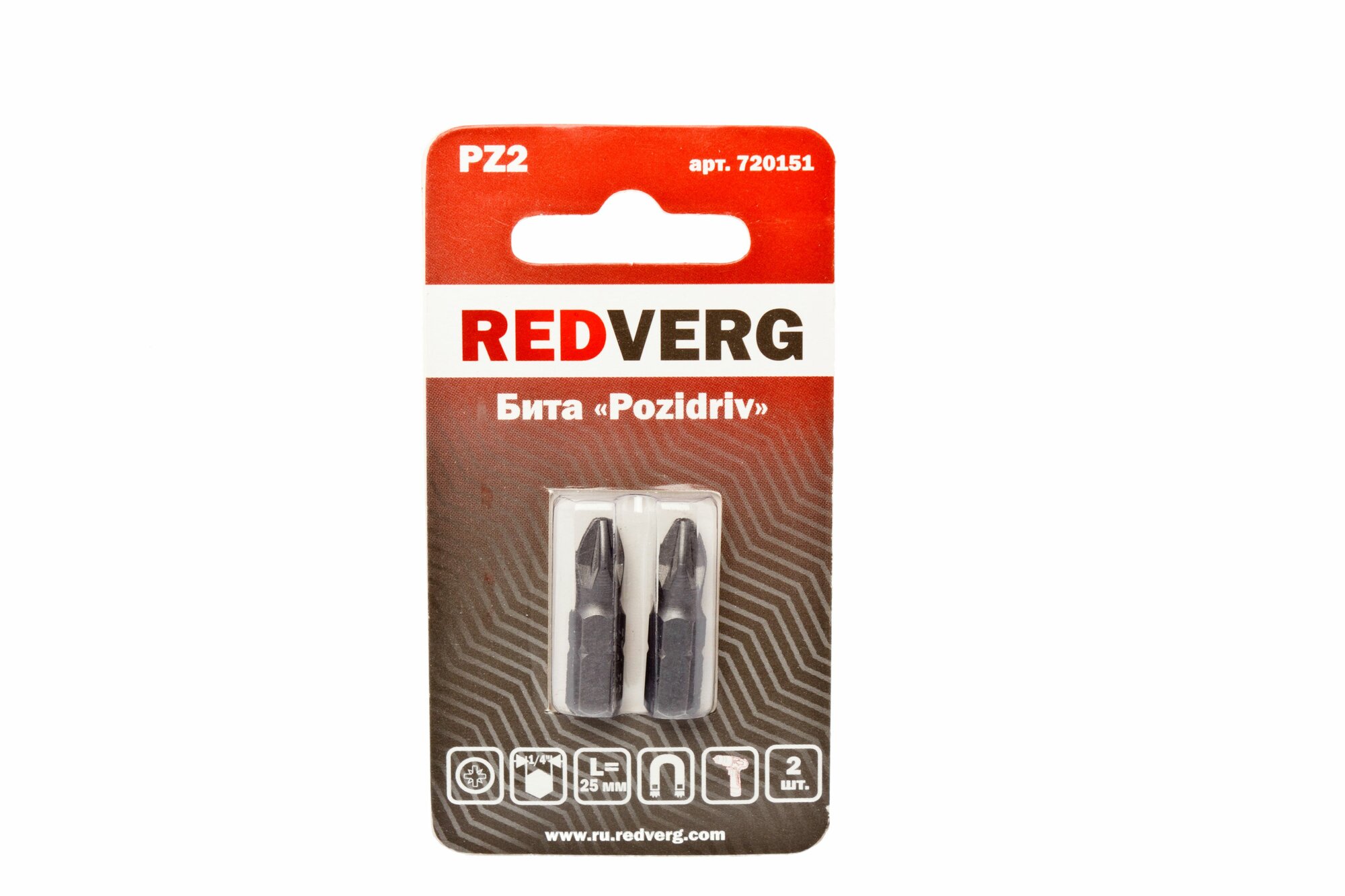 Бита REDVERG 720151, крестовый шлиц Pozidriv, легированная сталь