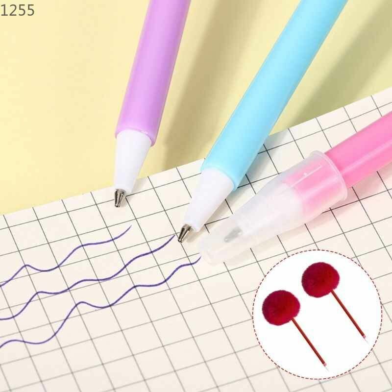 1 упаковка из 6 пушистых шариковых ручек-розовый