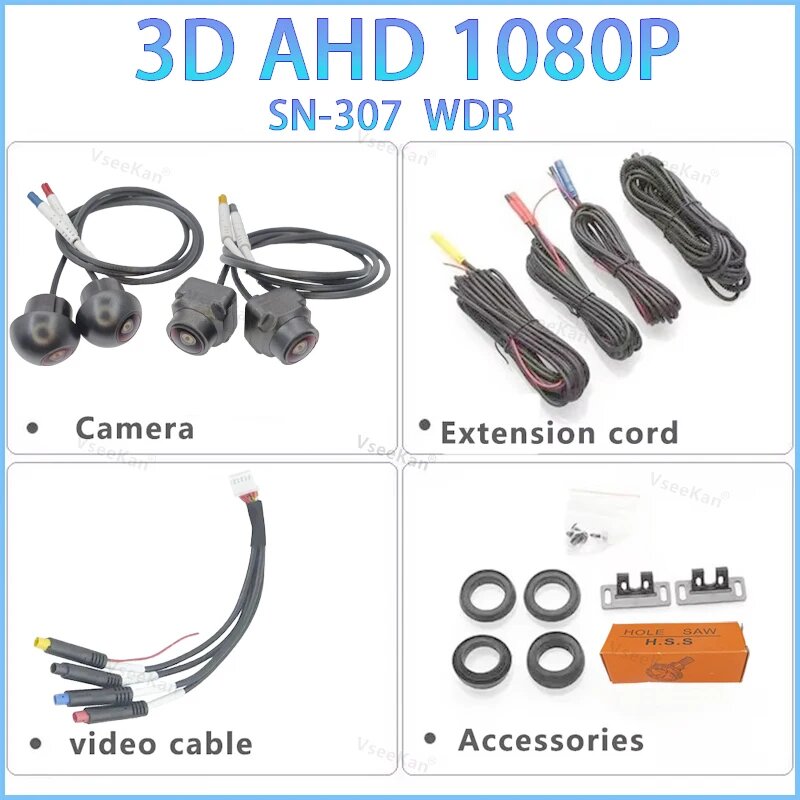 Камера 3D 360 для Android автомобильный радиоприемник Встроенная модель 360APP sony WDR 1080p