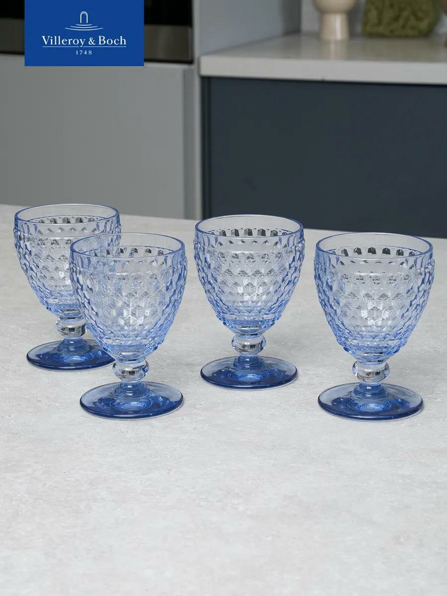 Набор бокалов для белого вина 230 мл, 4 шт, Boston Coloured blue, Villeroy & Boch, Хрустальное стекло