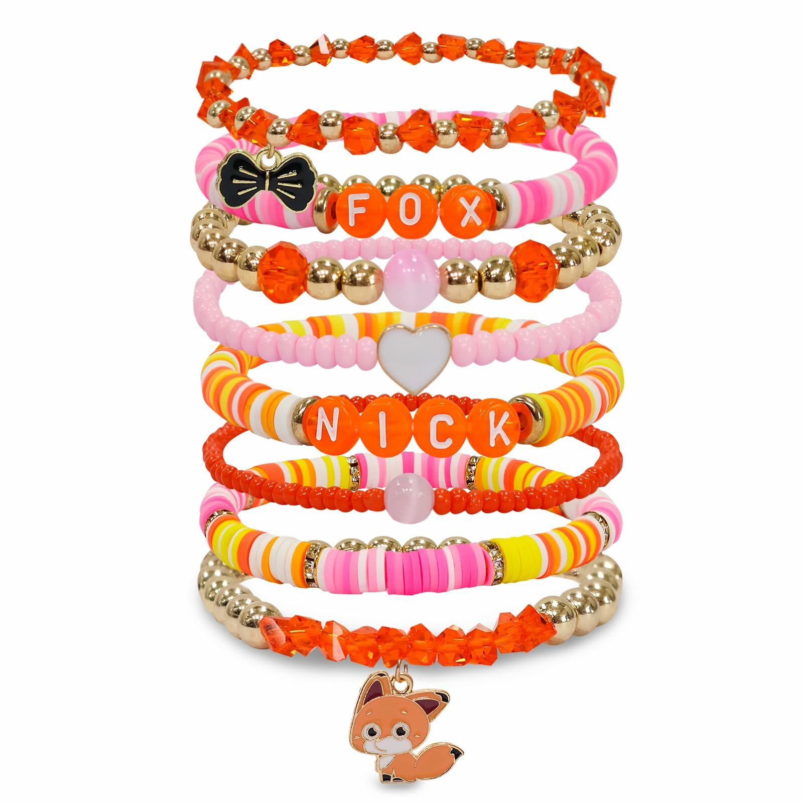 Браслеты, подходящие для поклонников «Зверополиса», эластичные браслеты с подвесками, подарки на день рождения, Рождество для женщин, мужчин и пар, браслеты дружбы, аксессуары для костюмов Лисы для поклонников Ника