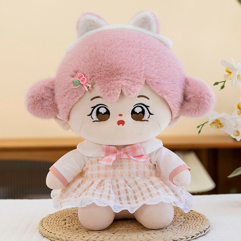 Plushie школьница адидас мягкая игрушка с коротким плюшевым мехом для подарка розовая 25 см